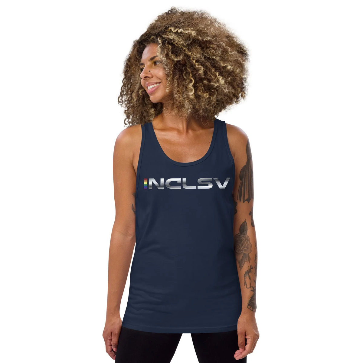 Rainbow Ally Tank Top with Inclusive NCLSV Design – PRIDE 7®